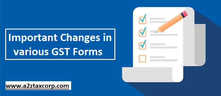 Important Changes in various GST Forms - A2Z Taxcorp LLP