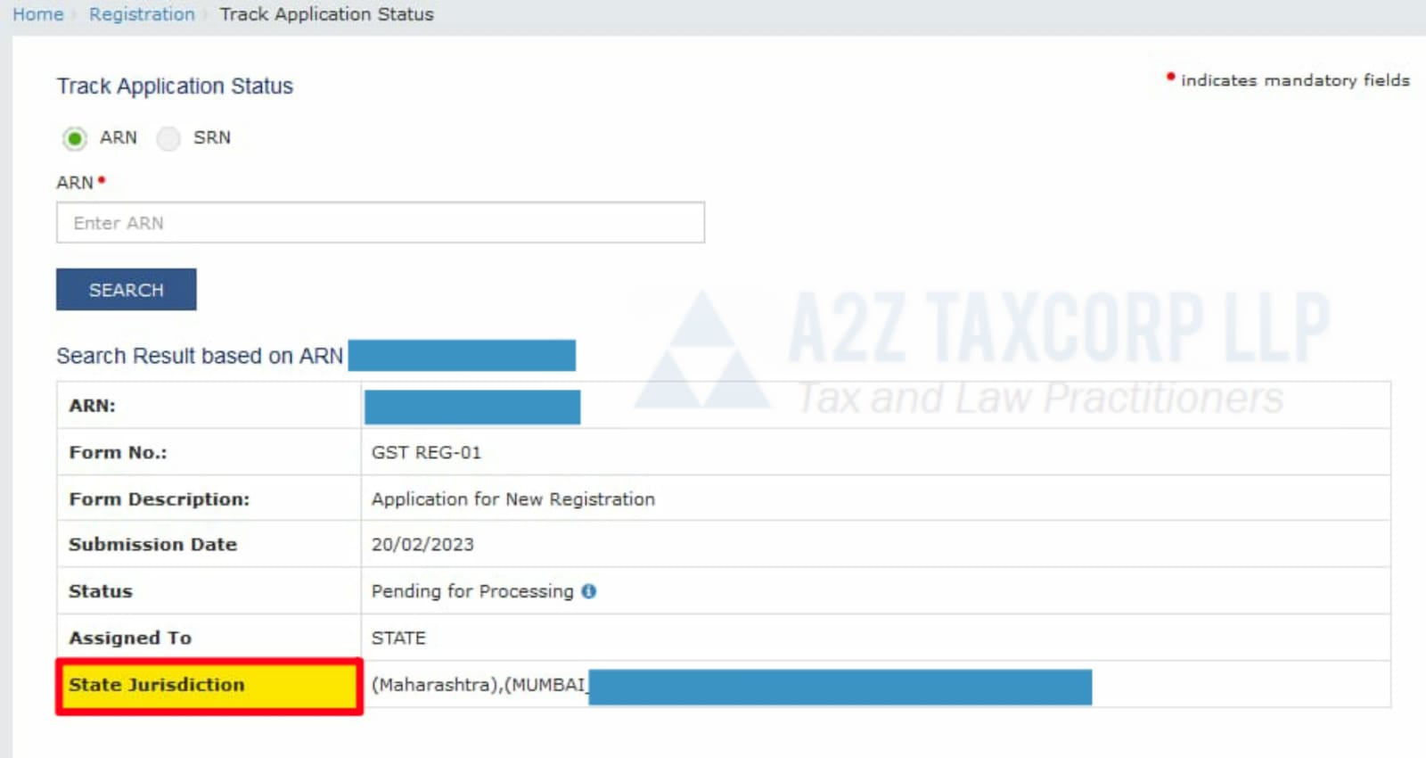 GST portal to show details of State and Center jurisdiction in the ...