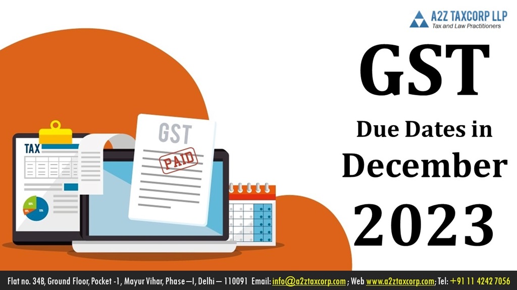 GST Compliance Calendar for the month of December 2023 | A2Z Taxcorp LLP